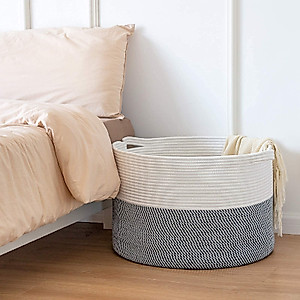 Goodpick XXXL Large Storage Basket Laundry Storage Bin And Large Woven Blanket Basket