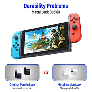 Mcbazel Replacement Metal L/R Lock Buckle Set with Open Tool for N-Switch Joy-Con