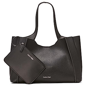Calvin Klein Sahara East/West Tote, Black/Silver