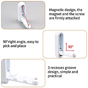 MOROBOR 4pcs Elliptical Folding Wall Hook Non-Slip Heavy Duty Foldable Coat Hook Aluminum Alloy Wall Hanger for Hanging Coat Bags Backpack Towel(Matte White)