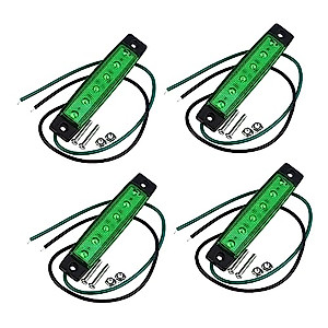 Unomor 2 Pcs 6 LED Rear Light Truck Tail Lights LED Tail Lights LED Taillight Brake Light Green LED Brake Lights LED Trailer Lights