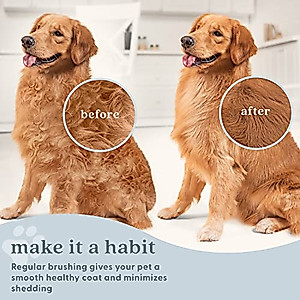 Pet Slicker Brush - Dog & Cat Brush for Shedding & Grooming - Self-Cleaning Undercoat Dematting & Detangling Brushes for Long & Short Haired Pets (Cotton Blue)