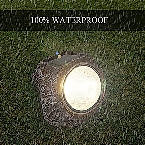 EiGreen 4 Pack Solar Garden Rock Lights Outdoor Decorative, 10 LED Waterproof Solar Pathway Lights,Solar Spot Lights Outdoor, for Ideal for Garden Walkway Pathway Patio