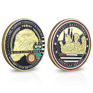 AtSKnSK First Responders Hero Challenge Coin American EMS Police Firefighter Coin