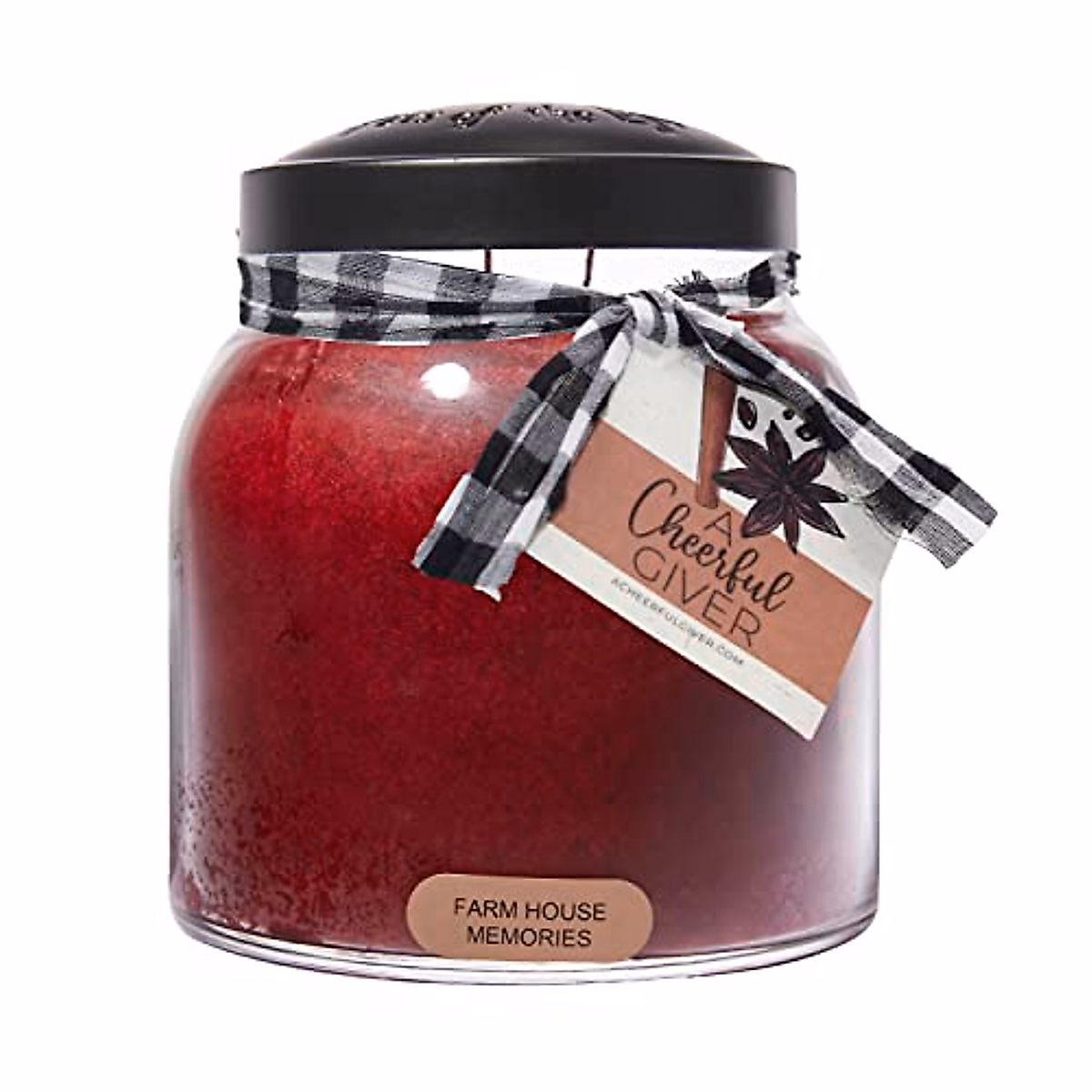 A Cheerful Giver — Farm House Memories - 34oz Papa Scented Candle Jar with Lid - Keepers of the Light - 155 Hours of Burn Time, Gift for Women, Red