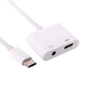 Cablecc USB-C to 3.5mm Earphone & Type-C Female Combo Adapter for Tablet