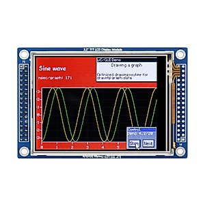 waveshare 3.2 Inch 320x240 Multicolor Graphic LCD, with Touch Panel and Stand-Alone Controllers