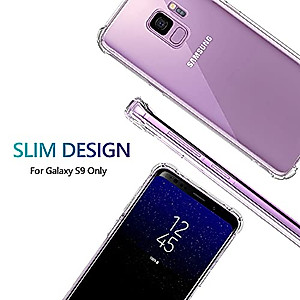 KIOMY Galaxy S9 Case Crystal Clear Shockproof Bumper Protective Case for Samsung Galaxy S9 Transparent Pure TPU Slim Fit Flexible Cell Phone Back Covers