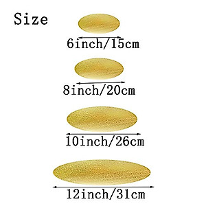 8 Pack Golden Cake BoardsRound Cake Circles 6, 8, 10, 12 Inch Cake Base Cardboard, 2 of Each Size Set for Baking Cake