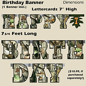 Havercamp Hunting Camouflage Birthday Party Kit (Deluxe Set; 1 Camo Birthday Banner, 3 Lanterns, 36 Cupcake Foils, 6 Buck Balloons, 1 Balloon Weight & 24 Straws) Next Camo Birthday Party Decorations.