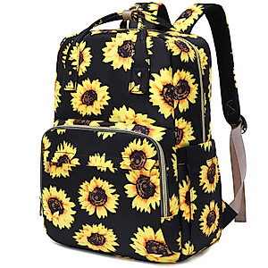 Kouxunt Sunflower Laptop Backpack College Bookbag School Backpack for Women Girls, Travel Backpack 15.6 Inch Computer Backpacks