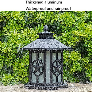 RCIDOS Exterior Fence Post Light Fixture Modern Post Head Lamps IP54 Waterproof Lantern E27 Column Cap Lights European-Style Outdoor Landscape Pool Deck Lighting for Patio Villa Garden Light Decor