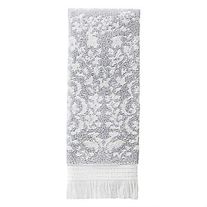 SKL Home Carrick Medallion 100% Turkish Cotton Hand Towel Set, Gray