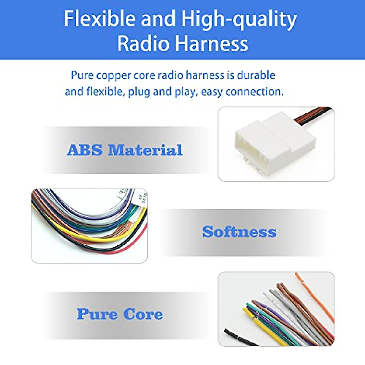 Car Stereo Harness Adapter for Toyota Highlander RAV4 Camry Corolla Land FJ Cruiser Vios Yaris Radio Wiring Harness Cable