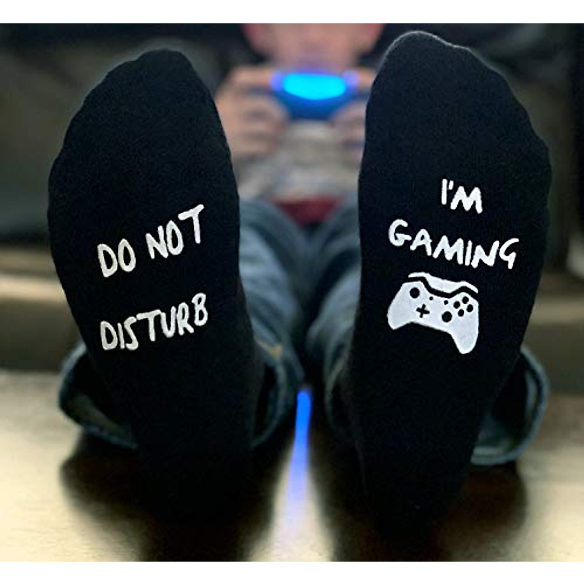 Men's Funny Do Not Disturb I'm Gaming Socks NON SLIP Organic Combed Cotton