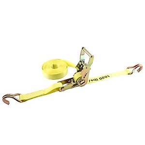 Erickson 01326 Yellow 1" x 25' Medium Duty Ratcheting Tie-Down Strap, 3000 lb Load Capacity