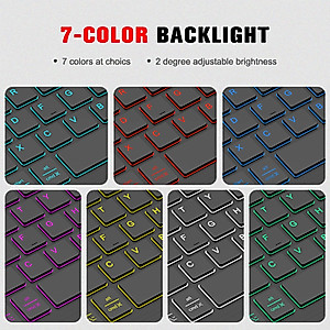 Fintie Keyboard Case for Samsung Galaxy Tab S8/Tab S7 11 Inch (Model SM-X700/X706/T870/T875/T878), Slim Stand Cover w/Detachable Wireless Bluetooth Keyboard, 7 Color Backlight, Black