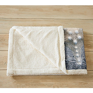 jejeloiu Kids Beach Theme Fleece Throw Blanket 40"x50" Ocean Coastal Nautical Sherpa Blanket Starfish Beach Marine Bedroom Decor Plush Blanket Women Men Sea Fuzzy Blanket