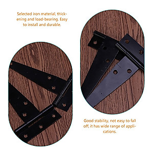 Angoily 10PCS T Strap Hinges 4 Inch, Black Gate Hinges for Wooden Fences,Barn Door Gate, Iron Rustproof Barn Door Hinge Shed Door Hinges