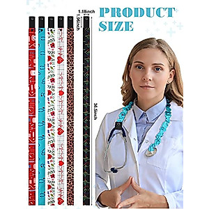 Tondiamo 6 Pieces Stethoscope Cover Scrunchie Elastic Fabric Stethoscope Covers Sleeve Compatible with Stethoscope 6 Styles Stethoscope Neck Wrap for Nurse Doctor