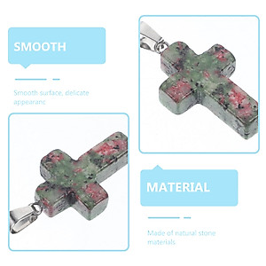 VILLCASE 20pcs Beads for Bracelets Jewels for Crafts Bracelet Kit Beads Bracelets Beads Natural Gemstone Beads Cross Pendant Gem Beads Cross Bead Charms Natural Stone Necklace Cross Beads