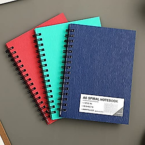 FLYING EAGLE Premium 4x6 Small Spiral Notebook 3 Pack A6 Mini Journal Plastic Hardcover 8mm Ruled Notebook 3 Color 468 Pages for School Work