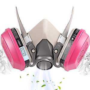 VOCITXI Respirator Mask with 60921 Filters - Reusable Half Face Cover Gas Mask Against Organic Vapors, Dust, Fumes Used for Woodworking, Painting, Chemical, Welding and Other Work Protection