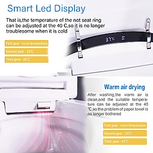 ZAHEES Smart Bidet Toilet, Smart Toilet with Built-in Bidet Seat, Tankless Toilet with Foot Sensor Auto Flush