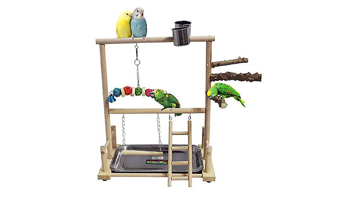 kathson Bird Play Stand for Small Birds - Safe & Fun