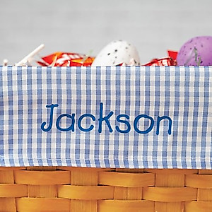 Fox Valley Traders Personalized Blue Gingham Wicker Easter Basket