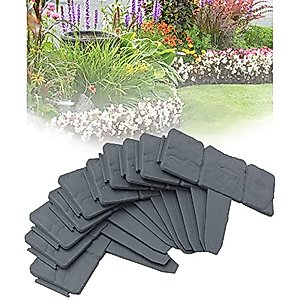 Garden Edging Border, 8ft Landscaping Border Edging for Flower Bed Edging Borders, Garden Landscape Edging Borders for Flower Bed, Garden Borders and Edging for Landscaping (Gray, 10 PCS)