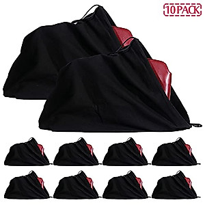 DIOMMELL 10 Pack Large Closet Drawstring Dust Covers Cloth Storage Organizer Pouch String Bag for Clothes Clothing Handbags Purses Bedroom, Black