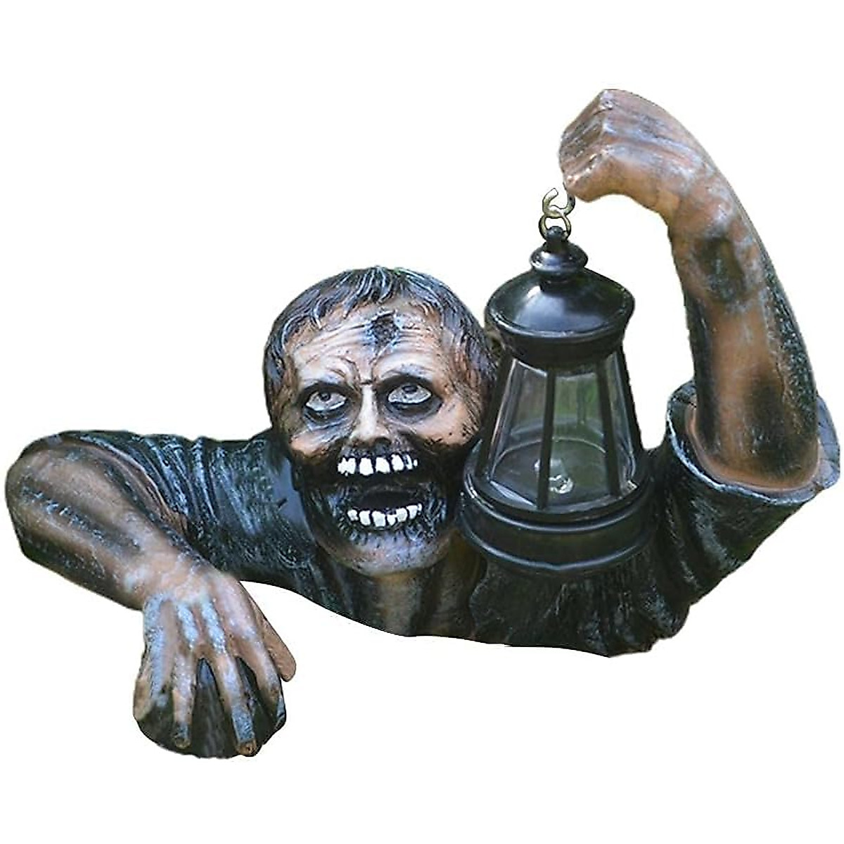 2023 Halloween Decorations Zombie with Solar Led Lantern,Resin Zombie Garden Statue Decoration for Halloween Graveyard Decor Halloween Decorations for Patio Yard Holiday Garden