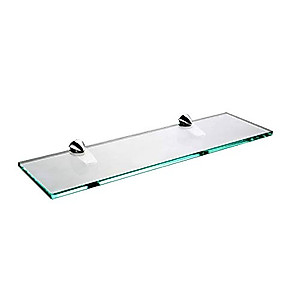 XVL 15.5-Inch Bathroom Glass Shelf, Chrome GS3004B-L