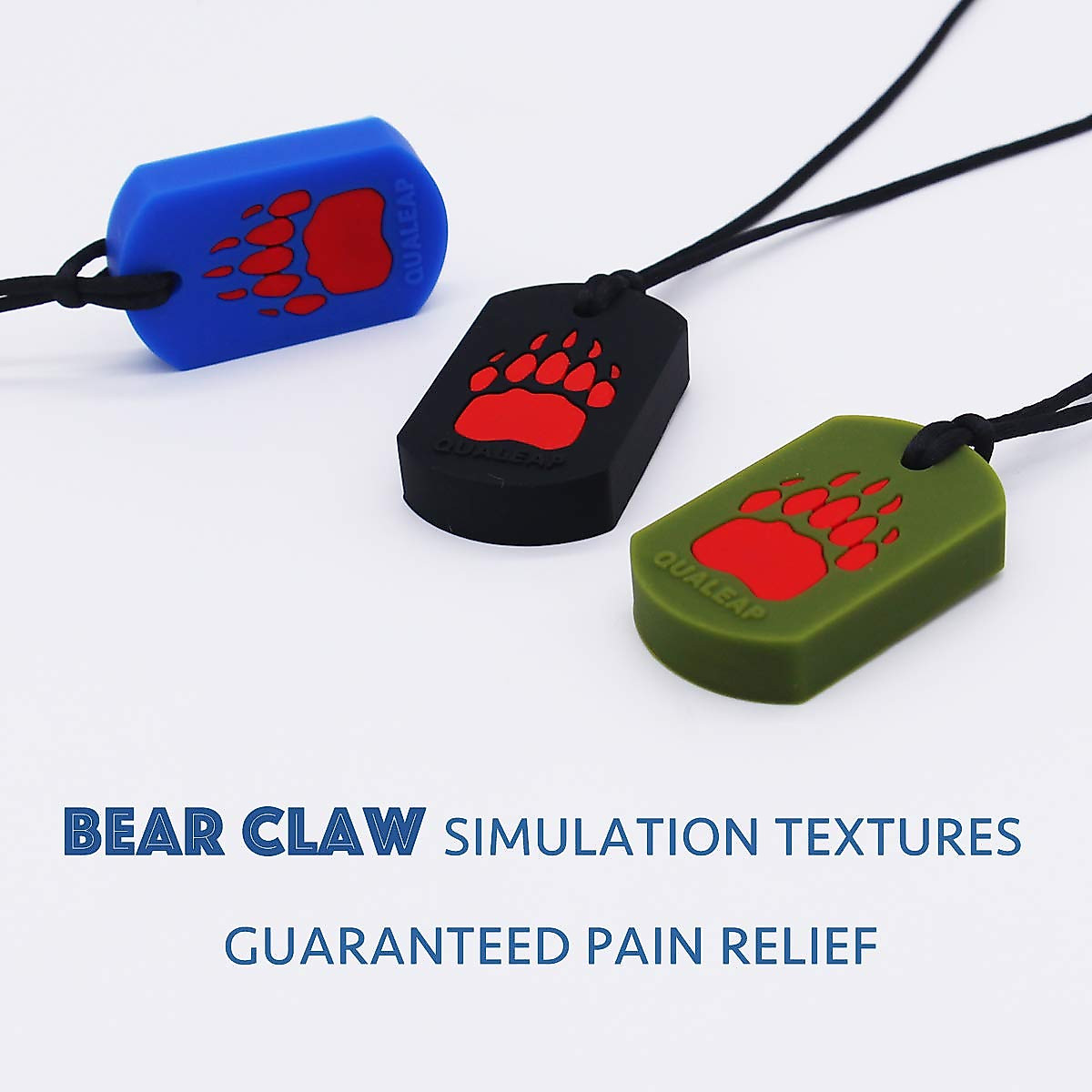 Xtra Tough Sensory Chew Necklace for Kids (3 Pack) - Sensory Oral Motor Aids Teether Toys for Autism, ADHD, Baby Nursing or Special Needs- Made for Aggressive Chewers