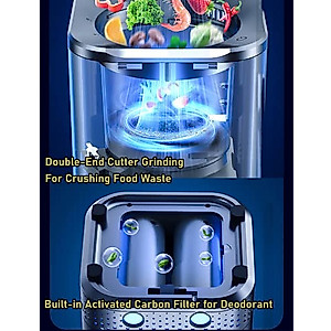 NAGUALEP Smart Kitchen Compost Bin, Auto Home and Kitchen Composting Bin, Turn Garbage om to Compost, Single Button, Auto Stop When Finish, Food Waste Cycler