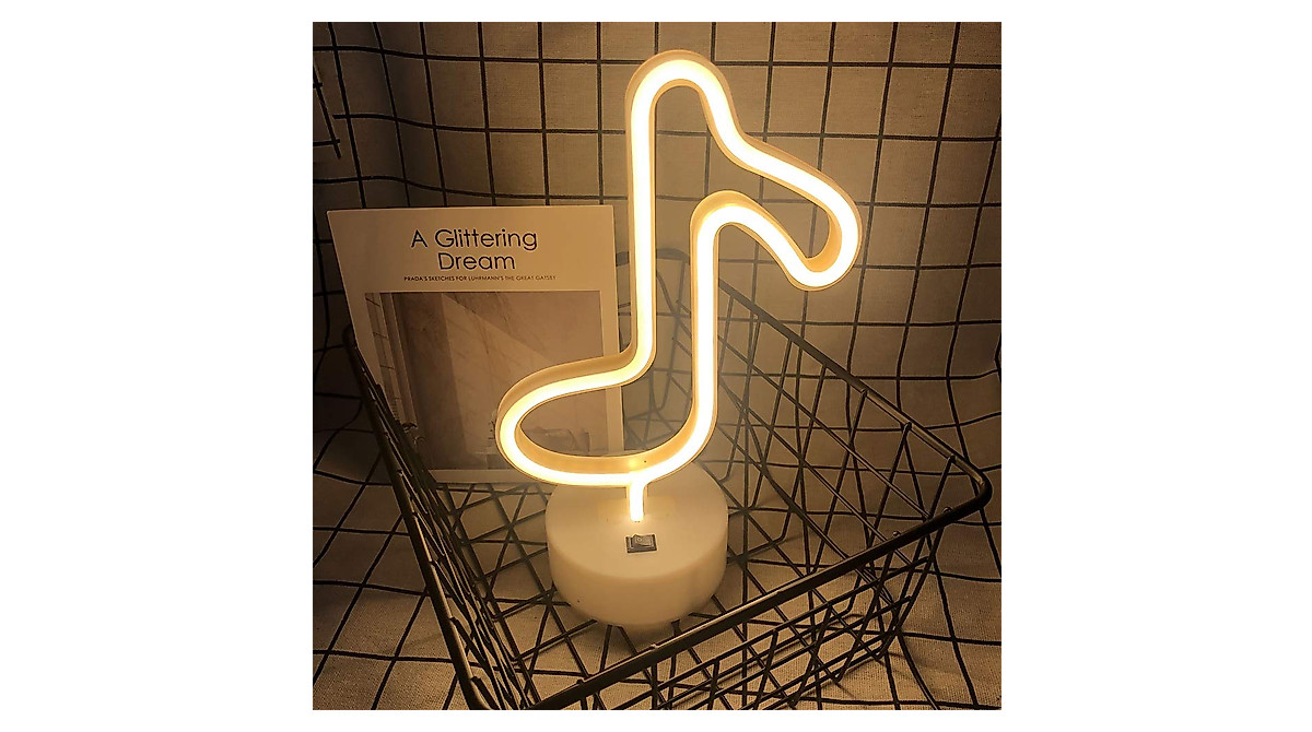 Music Notes Neon Light - Creative LED Night Decor for Home & Parties