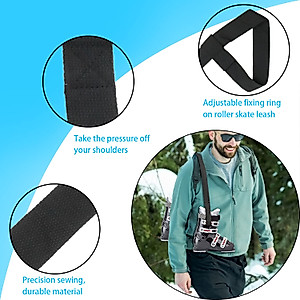 Haidong 4PCS Adjustable ski Boot Suspenders, Snowboard bootsshoulder Straps, Yoga Mat Suspenders, Yoga Mats, Yoga Accessories, Yoga Room Gym, Adjustable Straps(Black*2, Blue*2)