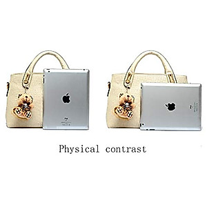 YAQUNICER Women PU Leather 4Pcs Set Handbag Tote Shoulder Bags Top-handle Satchel Purses Cltuch Wallet-Blue