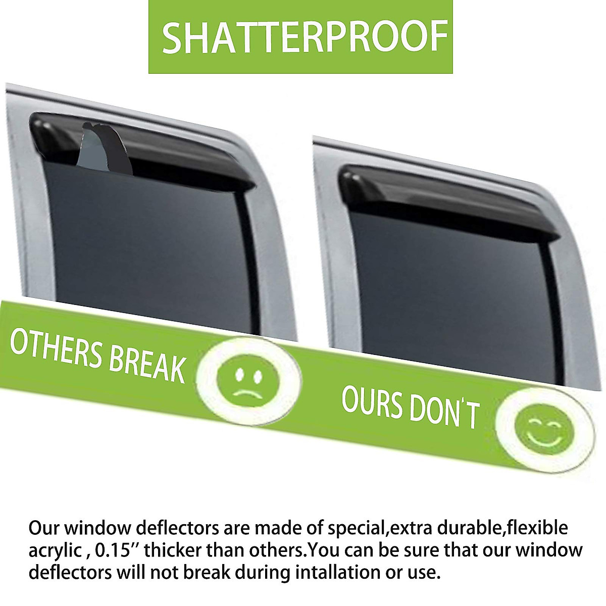 Side Window Visors Window Shade Rain Guards Vent Deflectors Fit Ford F150 1997-2003, F250 Light Duty Super Cab 1997-1999, 4PCS 94808