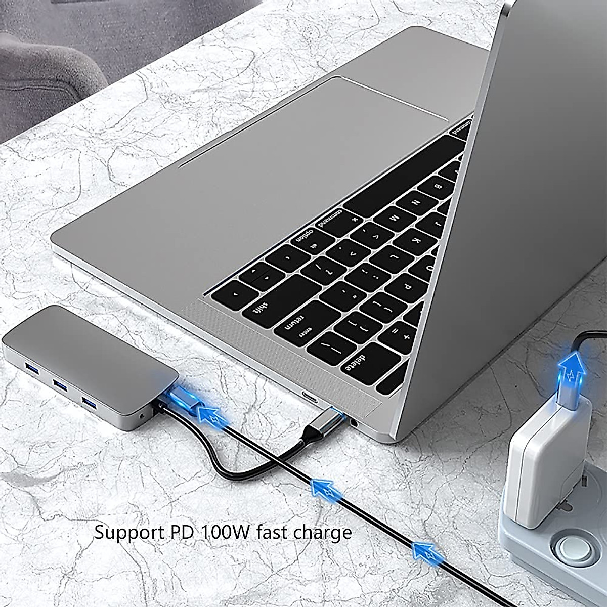 Port Expander USB C Hub 10 in 1 USB-C Splitter Hub with Ethernet, HDMI, VGA, 2 USB 3.0, USB 2.0, SD/TF Card Reader, 3.5mm Audio, USB-C PD USB Splitter