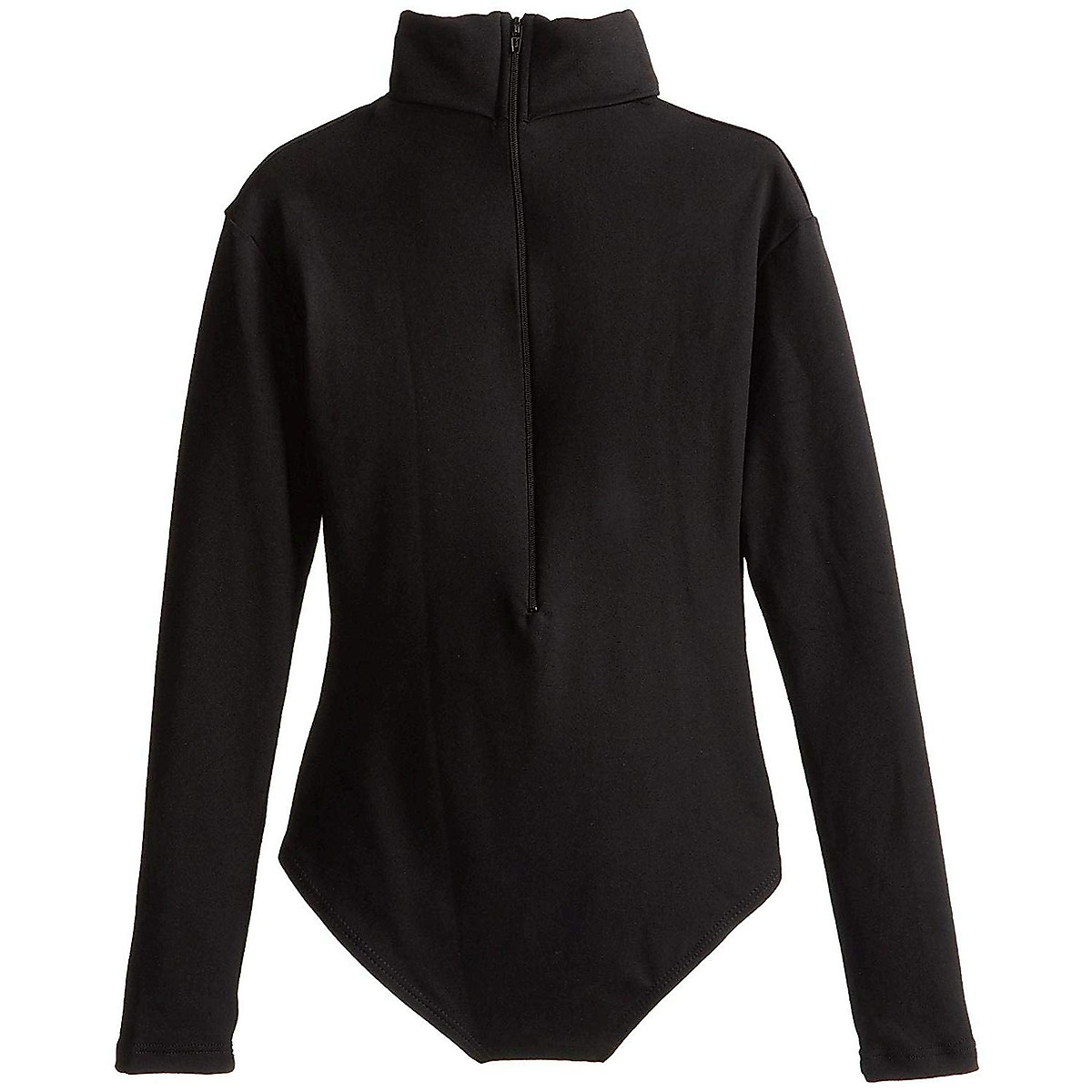 Capezio Girls' Big Team Basic Long Sleeve Turtleneck Leotard w/Snaps, Black, Large