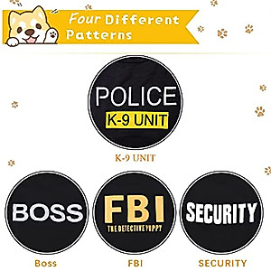 Dog Shirts 4 Pack Cat Apparel Costumes for Cosplay，Breathable Pet T-Shirts，Summer Clothes K9 Security Boss FBI Vest for Dogs Puppy Boy Girl (L, Black)