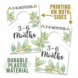 6 Hanger Dividers Baby Closet Size Dividers - Greenery Baby Closet Dividers, Baby Closet Organizer For Nursery Organization, Baby Essentials For Newborn Essentials, Nursery Closet Dividers Girl or Boy