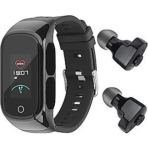 W@nyou Smart Watch with Earbuds for Women and Men,Activity Fitness Tracker Watch Combo Bluetooth Earbuds Can Receive Calls Messages Sleep Tracker Calorie Counter for Men Women Kids