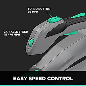 Litheli Cordless Leaf Blower 40V, Battery Leaf Blowers for Lawn Care, with Brushless Motor, Axial Blower for Blowing Leaf, Dust, Snow, Debris, with 2.5Ah Battery & Charger Included, Black