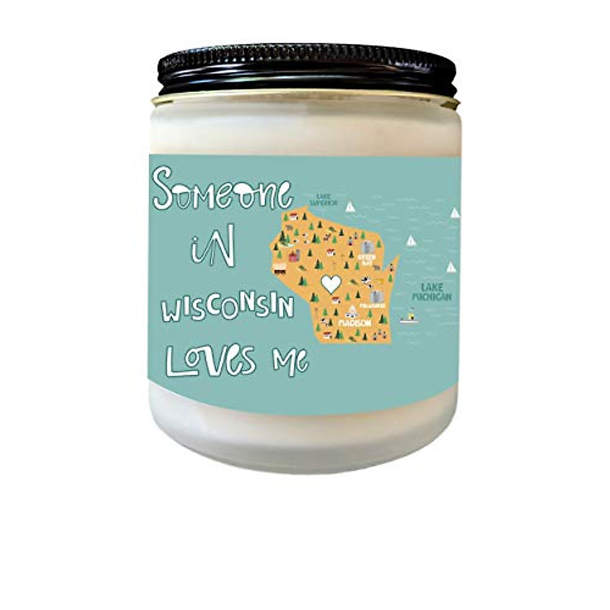 Someone from Wisconsin Loves Me Long Distance Gift Moving Gift LDR Gift Heart in Wisconsin Gift