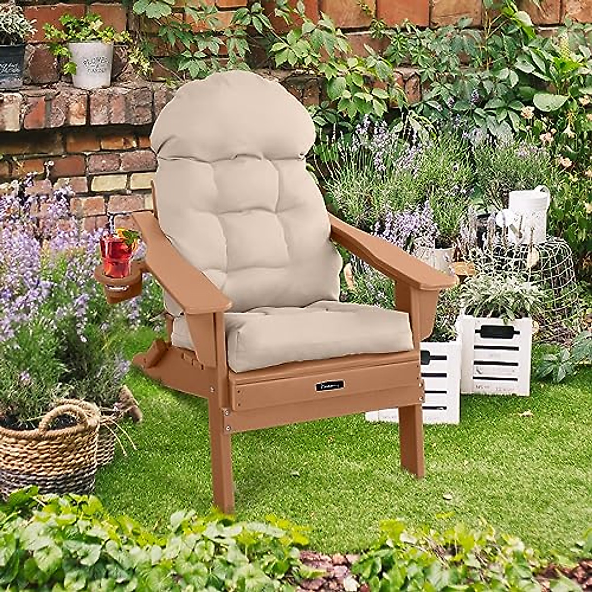 FUNBERRY Adirondack Chair Cushion,Outdoor Chair Cushions,Improved Comfy Patio Chair Cushions,Rocking Chair Cushion,Cushions for Adirondack Chairs,High Back Patio Chair Cushions