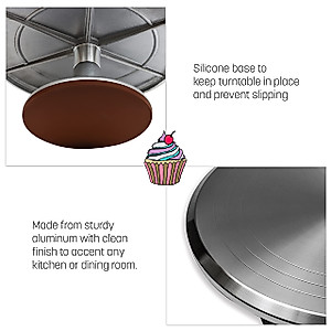 Trademark Innovations 12" Revolving Cake Decorating Turntable Stand - Professional Aluminum & Non-Slip