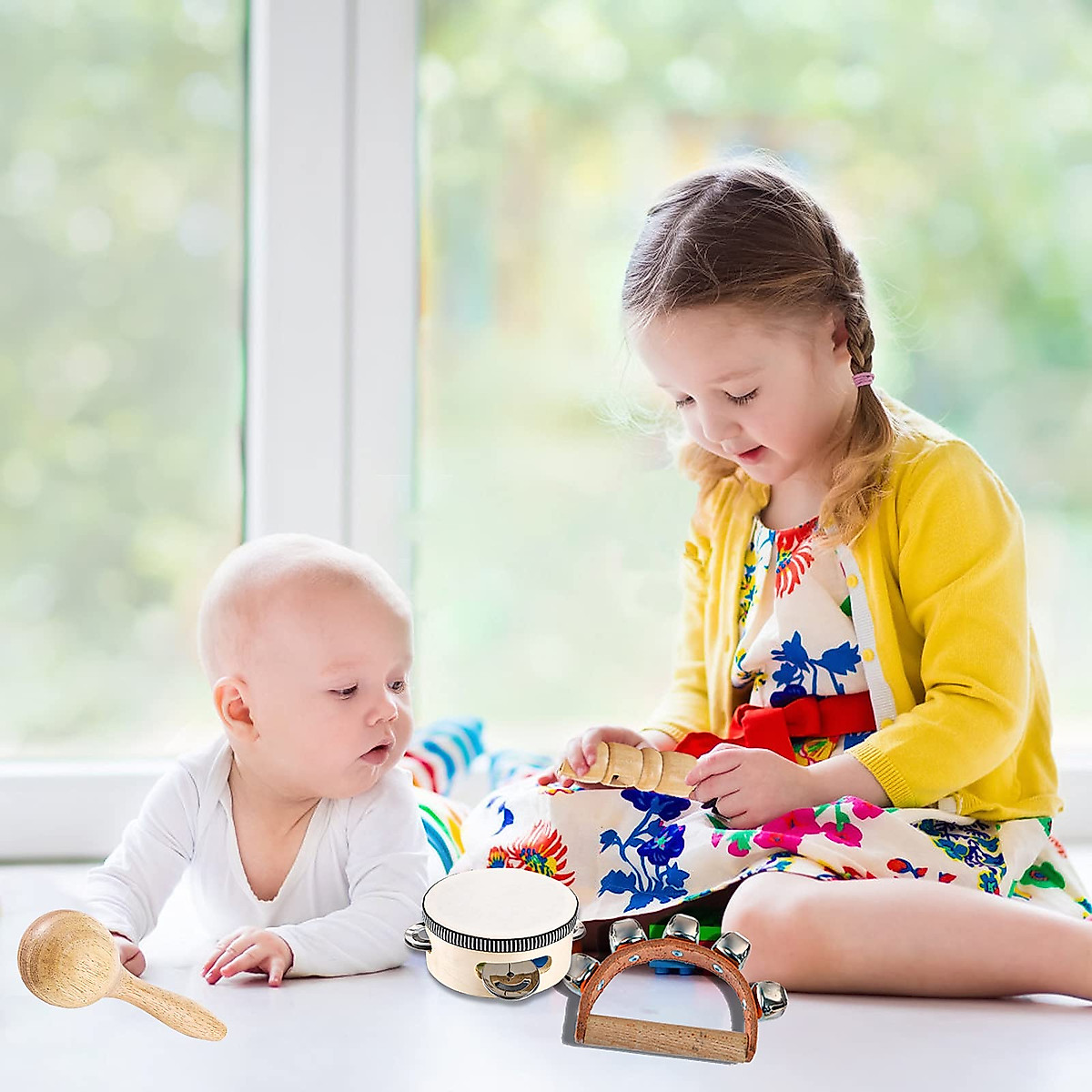 SOUJOY 13 Pack Kids Musical Instrument, Wooden Toddler Percussion Toy Set, Baby Montessori Toys for 2-12 Years Old, Preschool Educational Musical Toys for Children Early Learning